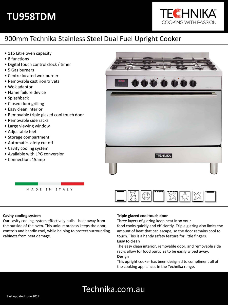 Upright Cooker Sales Technika | Plumbcorp Bathroom and Kitchen Centre ...