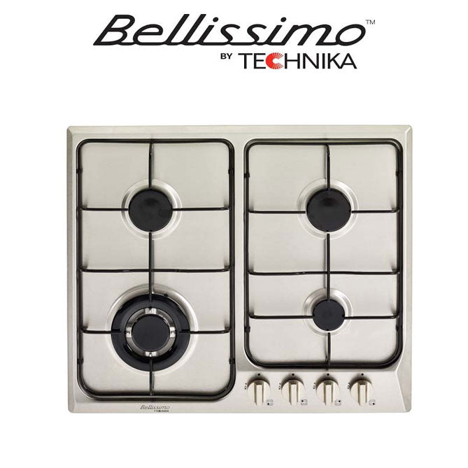 TECHNIKA 4 BURNER COOKTOP 600MM – Brushed Stainless Steel